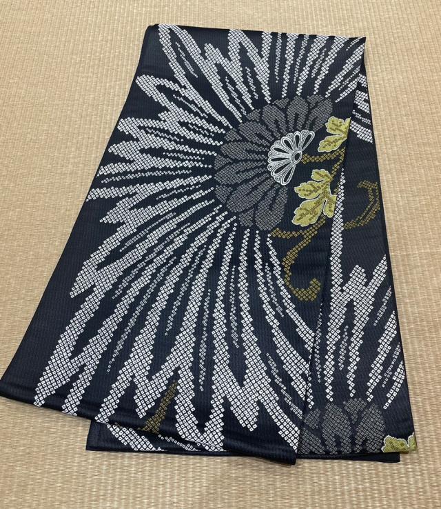 【袋帯】田村屋　蛍庵　黒大菊輪　全通