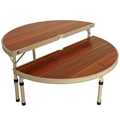 DODディーオーディー ワンポールテントテーブル ポールを囲んで 簡単設置 ウッド調 折りたたみ式 TB6-487