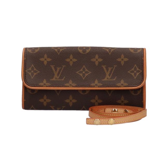 ルイヴィトン LOUIS VUITTON ポシェットツインPM モノグラム ショルダーバッグ モノグラムキャンバス ブラウン レディース 中古