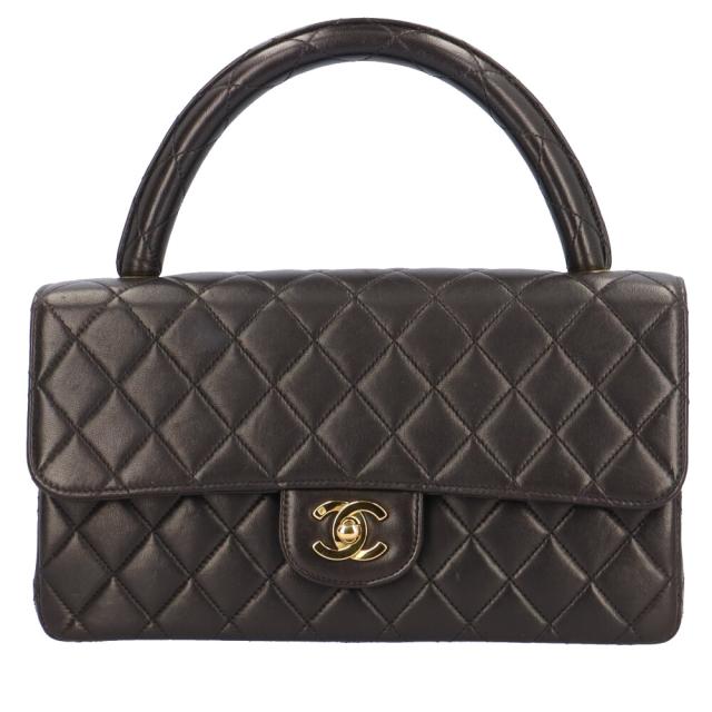 シャネル CHANEL 親子バッグ ココマーク マトラッセ ハンドバッグ ラムスキン ブラック レディース 中古 R&Kリサイクルキング