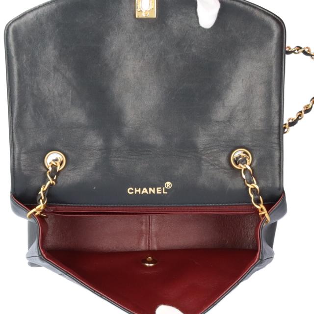 シャネル CHANEL ダイアナ ショルダーバッグ ラムスキン ブラック