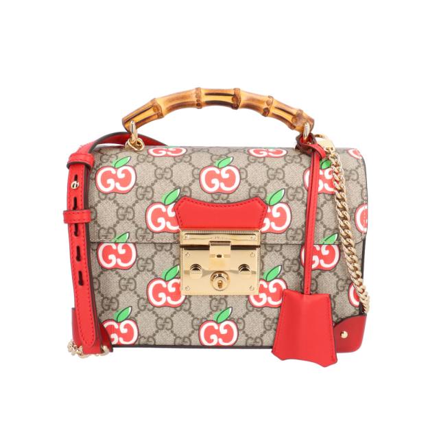 グッチ バンブー GGアップル ショルダーバッグ GGスプリームキャンバス 603221 520981 ブラウン レディース GUCCI  中古  R&Kリサイクルキング