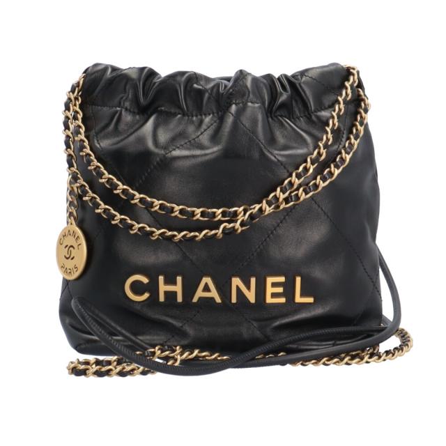 シャネル シャネル22　ミニハンドバッグ ショルダーバッグ レザー ブラック レディース CHANEL  中古  R&Kリサイクルキング