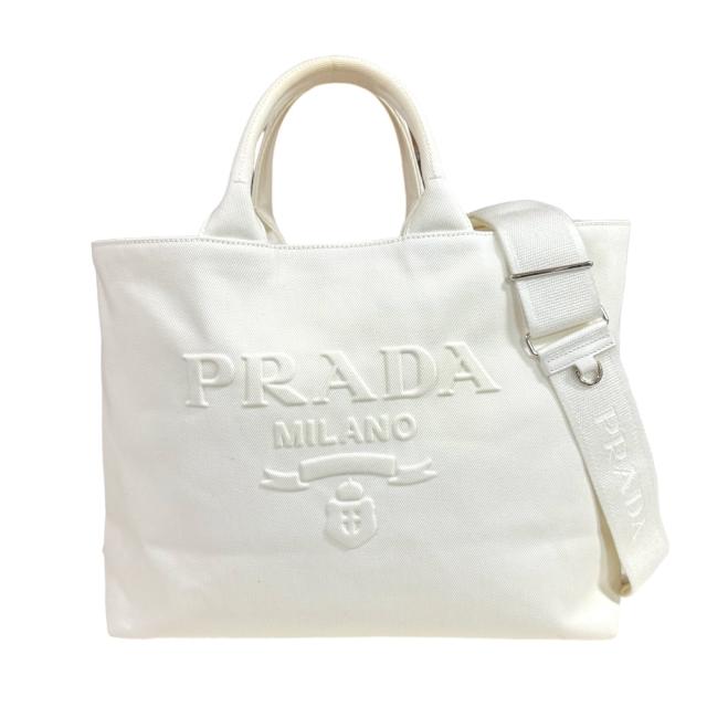 プラダ ショルダーバッグ キャンバス 1BG395 ホワイト レディース PRADA  中古  R&Kリサイクルキング