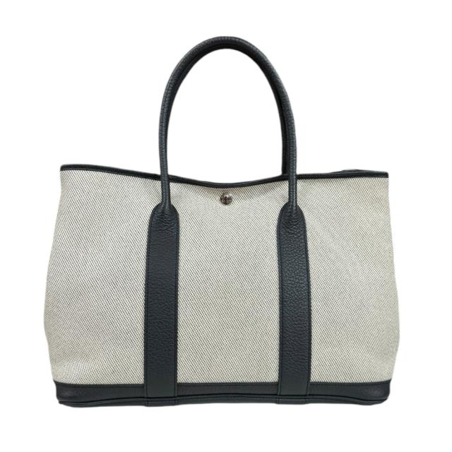 エルメス ガーデンパーティPM ハンドバッグ レザー ブラック レディース HERMES  中古  R&Kリサイクルキング