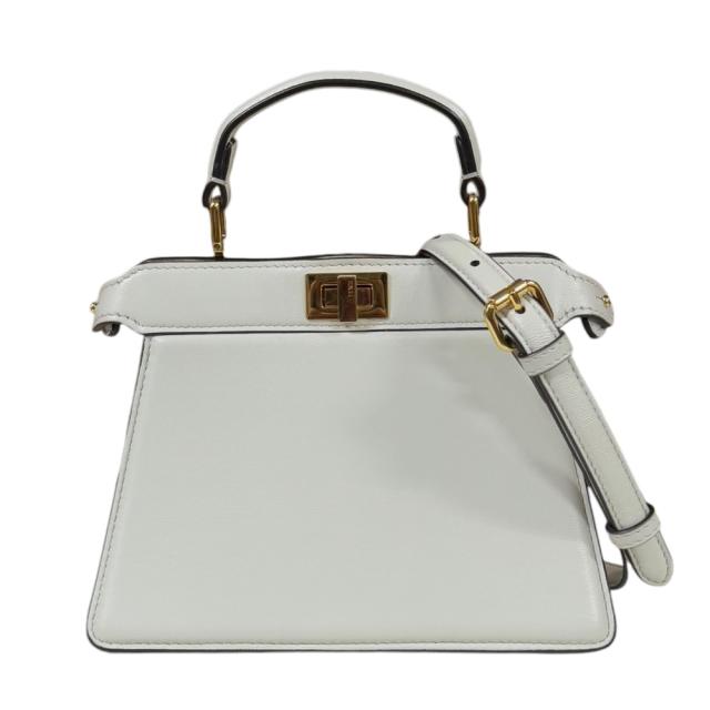 フェンディ ピーカブー I See U プチ ショルダーバッグ レザー 8BN335 ホワイト レディース FENDI  中古 R&Kリサイクルキング