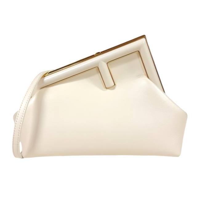 フェンディ ファーストスモール ショルダーバッグ レザー 8BP129 ホワイト レディース FENDI  中古 R&Kリサイクルキング