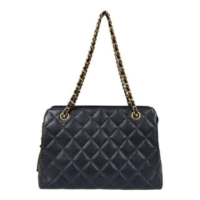 シャネル ショルダーバッグ キャビアスキン ブラック レディース CHANEL  中古 R&Kリサイクルキング