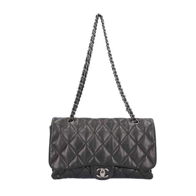 シャネル マトラッセ ショルダーバッグ レザー ブラック レディース CHANEL  中古 R&Kリサイクルキング