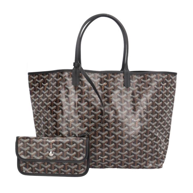 ゴヤール サンルイPM トートバッグ PVCコーティングキャンバス ブラック ユニセックス GOYARD  中古 R&Kリサイクルキング