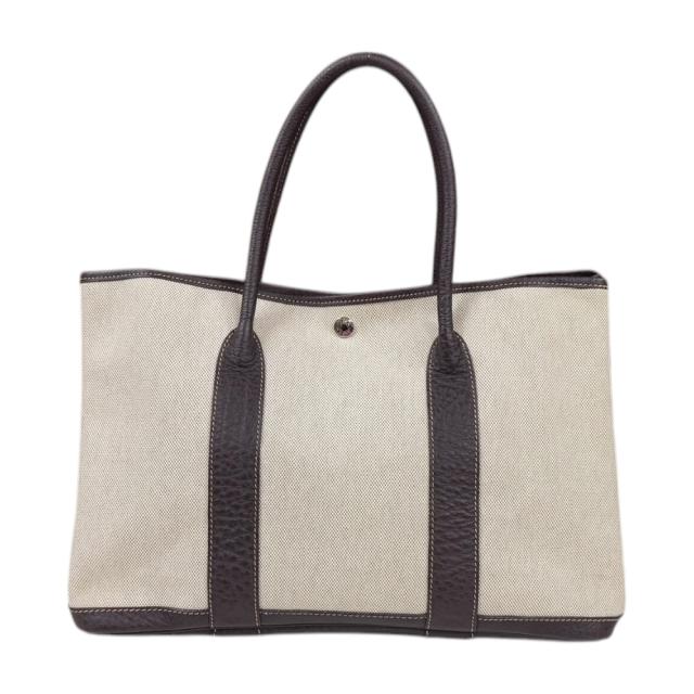 エルメス ガーデンパーティPM ハンドバッグ トワルアッシュ ブラウン レディース HERMES  中古 R&Kリサイクルキング