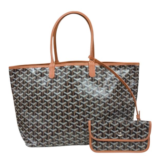ゴヤール サンルイPM トートバッグ PVCコーティングキャンバス ブラウン レディース GOYARD  中古 R&Kリサイクルキング