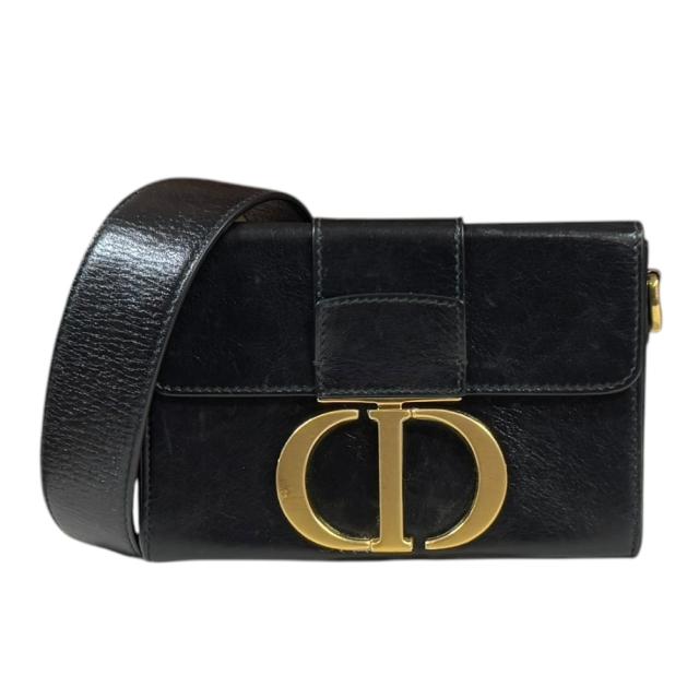 ディオール 30 モンテーニュ ショルダーバッグ レザー M9204UMPK ブラック レディース Dior  中古 R&Kリサイクルキング