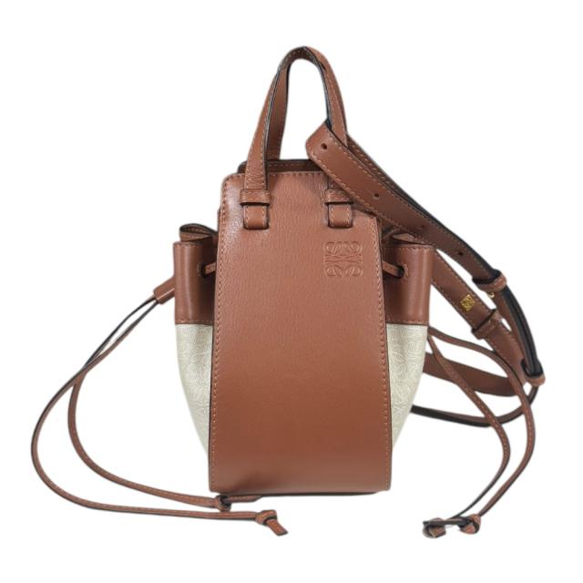ロエベ ハンモック ドローストリング ミニ ショルダーバッグ レザー A538VO07X11 ブラウン レディース LOEWE  中古 R&Kリサイクルキング