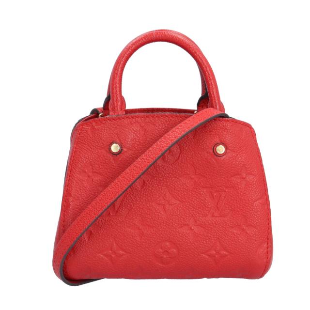 ルイヴィトン モンテーニュナノ ショルダーバッグ モノグラムアンプラント M50865 レッド レディース LOUIS VUITTON  中古 R&Kリサイクルキング