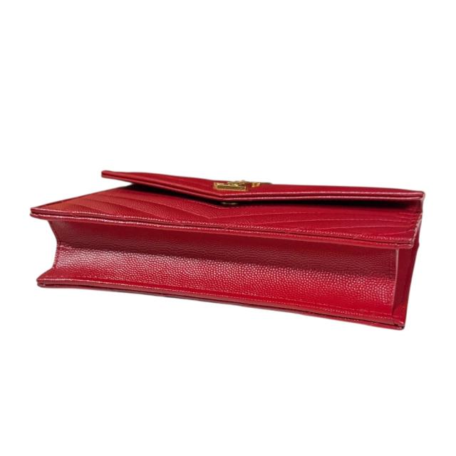 サンローラン エンベロープ ショルダーバッグ レザー 393953 レッド レディース SAINT LAURENT  中古 R&Kリサイクルキング サンローラン エンベロープ ショルダーバッグ レザー 393953 レッド