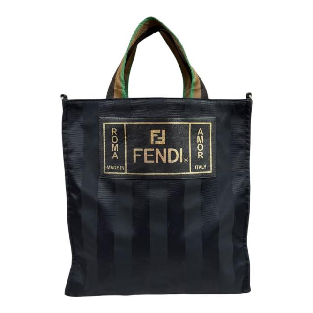 フェンディ ペカン トートバッグ ナイロン 7VA454 ブラック ユニセックス FENDI  中古 R&Kリサイクルキング