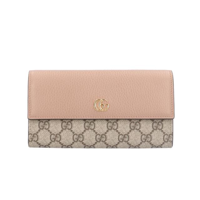 グッチ ダブルG バイカラーコンチネンタルウォレット 長財布 GGスプリームキャンバス 456116 レディース GUCCI  中古 R&Kリサイクルキング