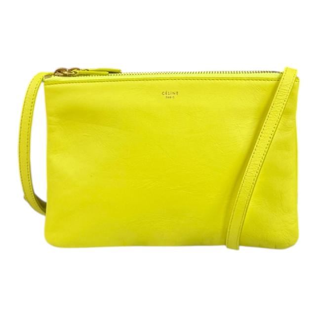 セリーヌ トリオスモール ショルダーバッグ レザー 165113ETA・11YF イエロー レディース CELINE  中古 R&Kリサイクルキング