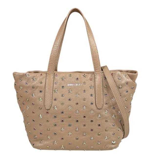 ジミーチュウ スタースタッズ ミニサラ ショルダーバッグ レザー ベージュ レディース JIMMY CHOO  中古 R&Kリサイクルキング