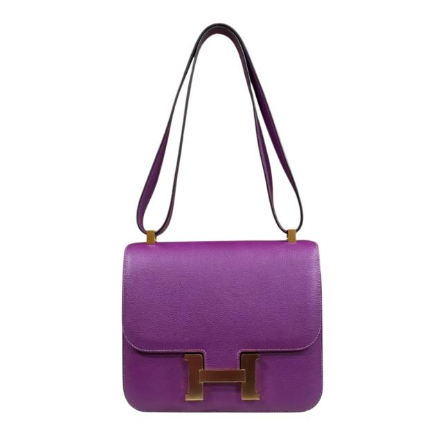 エルメス コンスタンスIII 24 ショルダーバッグ エバーカラー パープル レディース HERMES  中古 R&Kリサイクルキング