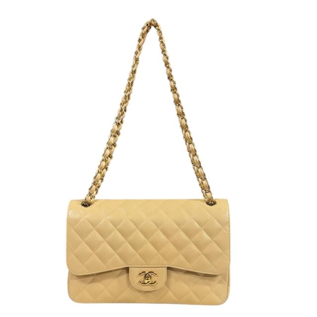 シャネル マトラッセ ショルダーバッグ キャビアスキン A58600 ベージュ レディース CHANEL  中古 R&Kリサイクルキング