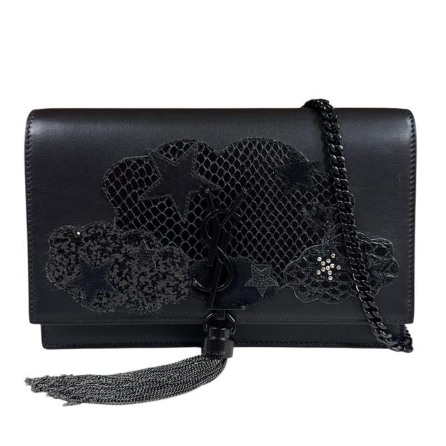 サンローラン ショルダーバッグ レザー ブラック レディース SAINT LAURENT  中古 R&Kリサイクルキング