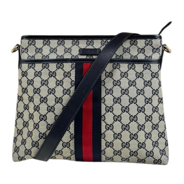 グッチ シェリー ショルダーバッグ GGキャンバス 388926 ネイビー レディース GUCCI  中古 R&Kリサイクルキング