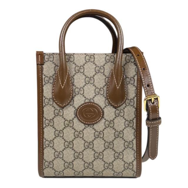 グッチ インターロッキング GGスプリーム ショルダーバッグ GGスプリームキャンバス 671623 ベージュ レディース GUCCI  中古 R&Kリサイクルキング