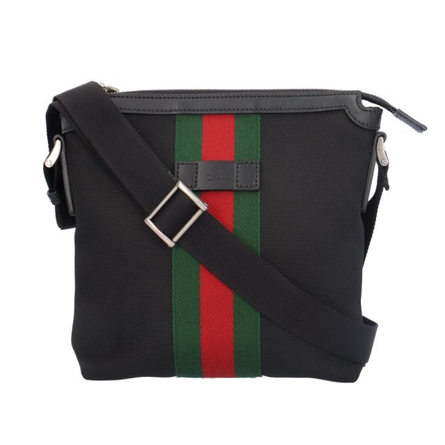 グッチ シェリーライン ショルダーバッグ キャンバス 631195 ブラック メンズ GUCCI  中古 R&Kリサイクルキング