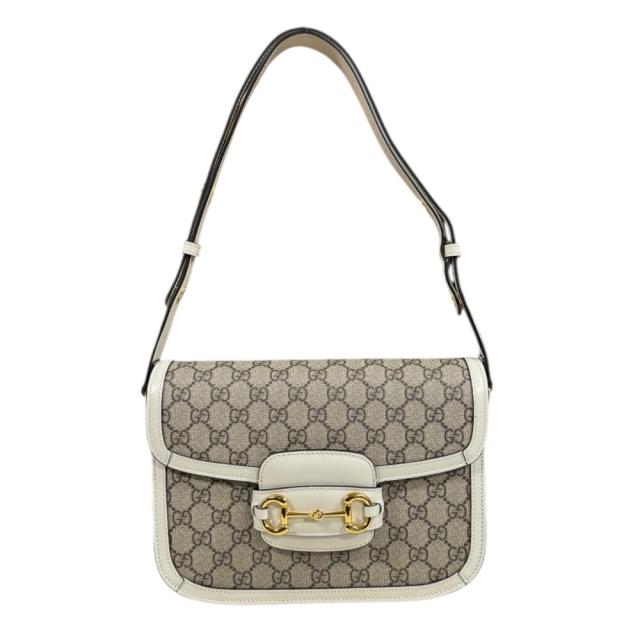 グッチ ミディアム ホースビット1955 ショルダーバッグ GGスプリームキャンバス 602204 ベージュ レディース GUCCI  中古 R&Kリサイクルキング
