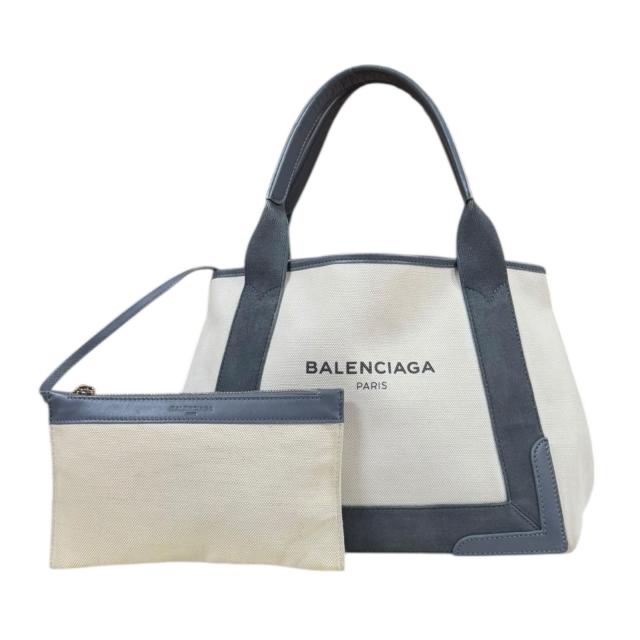 バレンシアガ ネイビーカバス トートバッグ キャンバス 339933・1381・A・535269 ホワイト レディース BALENCIAGA  中古 R&Kリサイクルキング