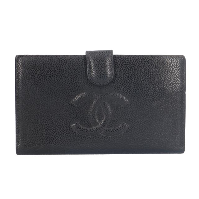 シャネル ココマーク 長財布 キャビアスキン レディース CHANEL  中古 R&Kリサイクルキング