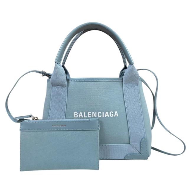 バレンシアガ XS ネイビーカバ ショルダーバッグ キャンバス ブルー レディース BALENCIAGA  中古 R&Kリサイクルキング