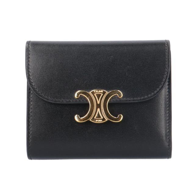 セリーヌ スモールフラップウォレット トリオンフ 三つ折り財布 レザー 10D783DPV.38NO レディース CELINE  中古 R&Kリサイクルキング