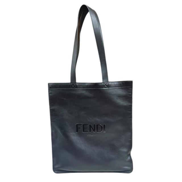 フェンディ フラット ショッピングバッグ トートバッグ レザー 7VA538 ブラック メンズ FENDI  中古 R&Kリサイクルキング