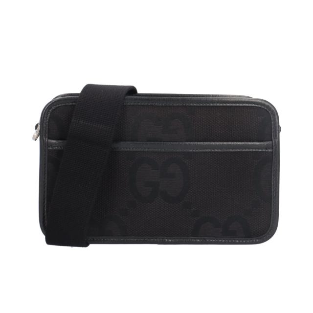 グッチ ジャンボGG ショルダーバッグ GGキャンバス 696075 ブラック レディース GUCCI  中古 R&Kリサイクルキング