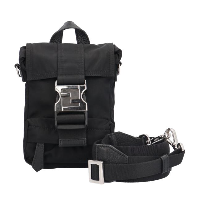 フェンディ フェンディネス ショルダーバッグ ナイロン 7VZ068 ブラック ユニセックス FENDI  中古 R&Kリサイクルキング