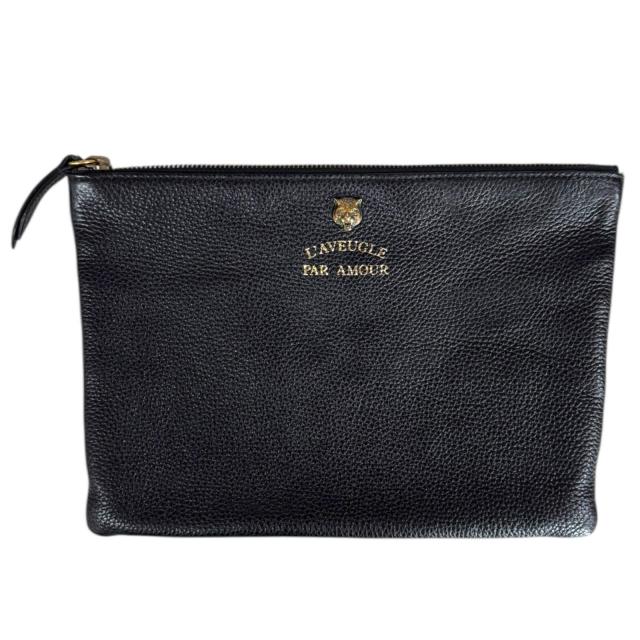 グッチ アニマリエ タイガー クラッチバッグ レザー 453165 ブラック レディース GUCCI  中古 R&Kリサイクルキング