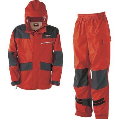 カジメイク 仕事合羽 オーロラレッド L KM00181L 保護具 作業服 雨具(代引不可)【送料無料】