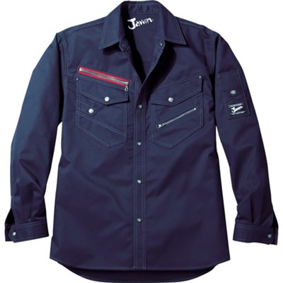 Jawin ナガソデシャツ 5Lサイズ ネービー 521040115L 保護具 作業服 作業服(代引不可)【送料無料】