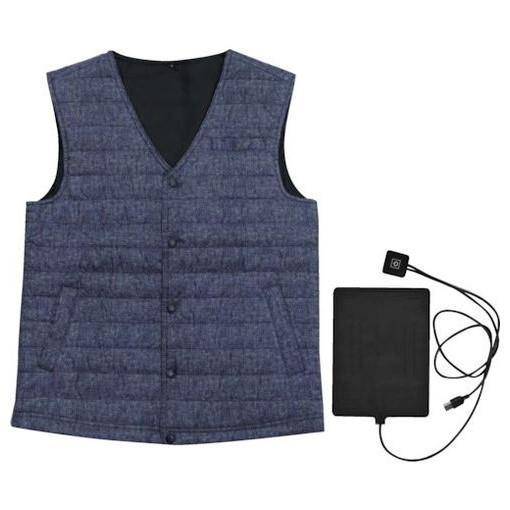 室谷 MX1642 中綿ヒーターベスト デニムブルー S MX1642DBS 環境改善用品 環境改善用品 寒さ対策用品 防寒着(代引不可)【送料無料】