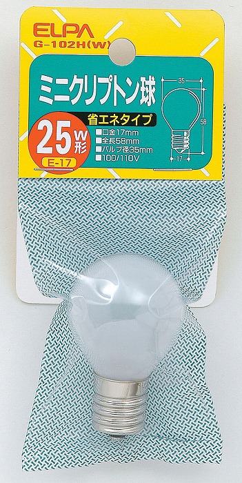クリプトン球25W G-102H(W) エルパ ELPA 朝日電器の通販はau PAY マーケット - リコメン堂 | au PAY マーケット－通販サイト
