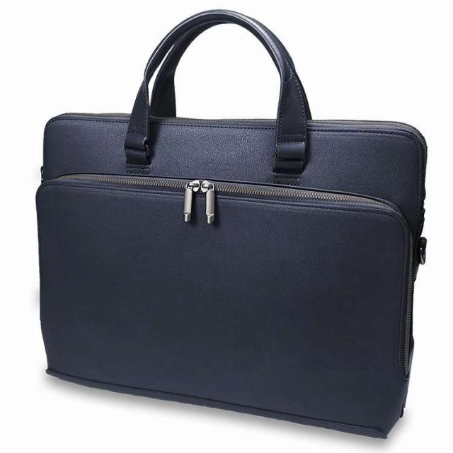 BUSITOOL シュクレ ブリーフケース 薄マチ ダブルルーム型 ネイビーブルー 22-5359-80(代引不可)【送料無料】