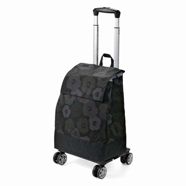 CHARMISS シャルミス ショッピングカート 花柄 4輪 カブセ ブラック 15-5040-10(代引不可)【送料無料】