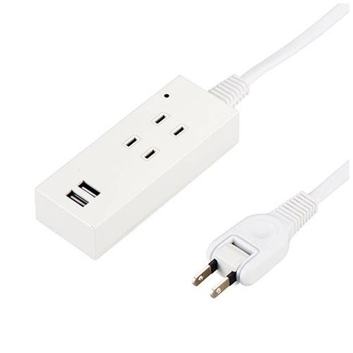 【10個セット】 YAZAWA 雷ガード付2AC2USB2.1A1.5m ホワイト Y02K4015WH2UX10(代引不可)【送料無料】
