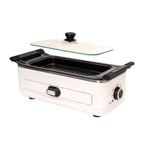 サンコー 無煙で美味しい 肉と魚のWグリル S-SLG21W キッチン家電(代引不可)【送料無料】