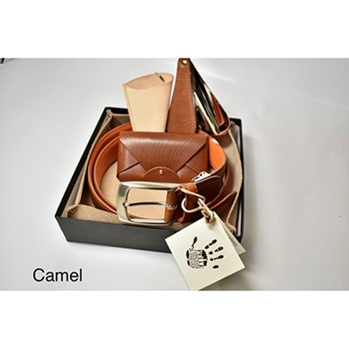 長沢ベルト工業 イタリアンオイルレザーギフト向け3点セット CAMEL SS001-CM 雑貨(代引不可)【送料無料】