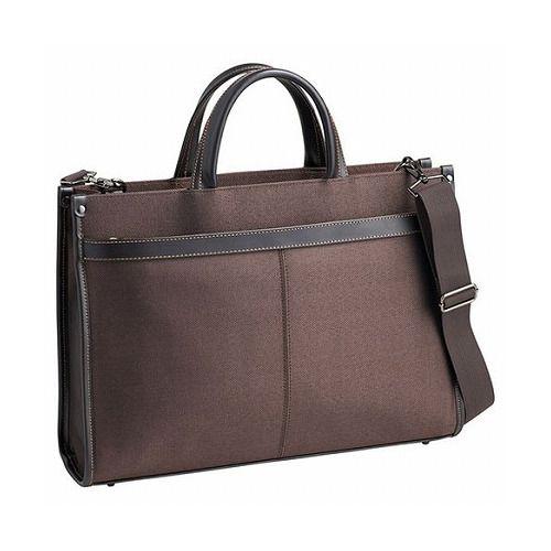 エドクルーガー ビジネストート ファスナー開閉式・約300×400×100mm ダークブラウン 22519605(代引不可)【送料無料】