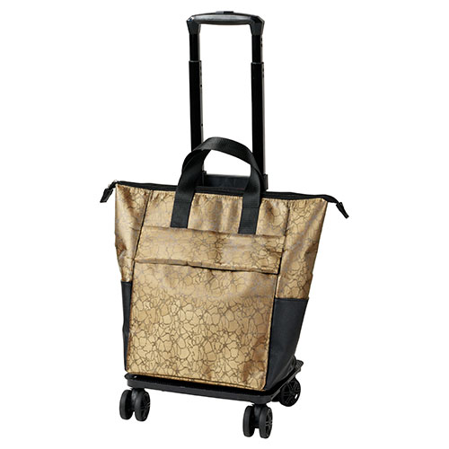 レップ 4輪カート リーフレース 横押し カート・トートバッグの2WAY仕様 ジャガード織の優雅なデザイン ベージュ (BE) REP-575932(代引不可)【送料無料】